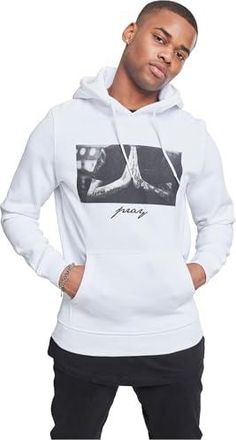Mister Tee Pray Hoody Sweat à Capuche Homme, White, XL