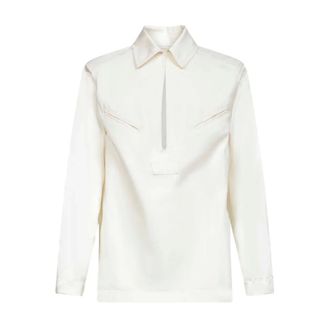 Dries Van Noten Homme, Chemises, Blanc, Taille: M Tunique &agrave; Col en Denim