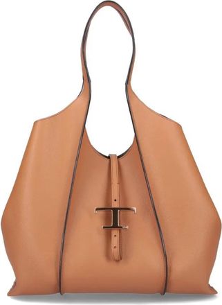 Tod's Tods Shopper & Totes - Spacious Hammered Calf Leather Tote Bag - Gr. unisize - in Braun - f&uuml;r Damen