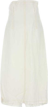 Carven Wrap-Front Viscose Skirt - White