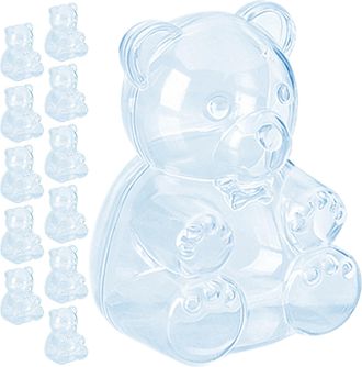 Generic S&uuml;&szlig;igkeitenglas Mit Deckel | 12 St&uuml;ck B&auml;renf&ouml;rmige S&uuml;&szlig;igkeitenaufbewahrung | Transparente Gl&auml;ser f&uuml;r S&uuml;&szlig;igkeiten | F&uuml;r Kekse, Tee, Schokolade, K&uuml;che, 