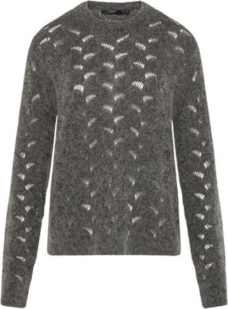 Seventy Femme, Pulls, Gris, Taille: 42 FR Pull &agrave; col rond orn&eacute; de paillettes