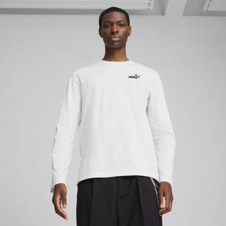 Puma T-shirt &agrave; manches longues et logo N&deg; 1 Essentiels Homme, V&ecirc;tements, Blanc, 3XL