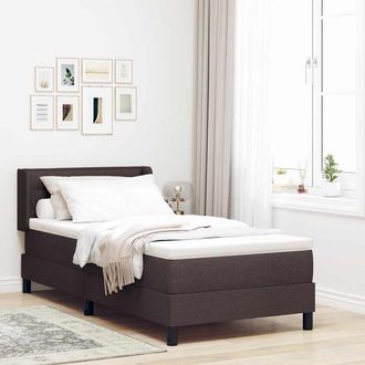 vidaXL Vidaxl - Letto Box Spring Con Materasso Marrone Scuro 90 X 200 Cm