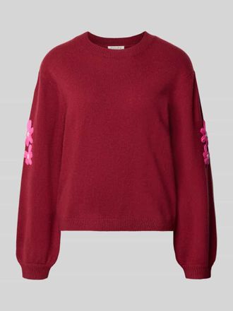 Christian Berg Strickpullover aus Wolle mit Stitchings und Perlen