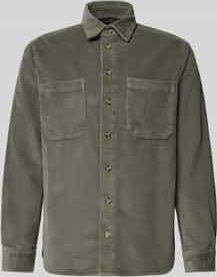 Christian Berg Regular Fit Freizeithemd aus Cord mit Kentkragen