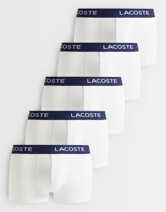 Lacoste 5er-Pack Stretch-Badehosen in Marineblau und Wei&szlig;-Multi