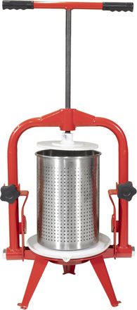 Gude Obstpresse OP 9 (9 Liter Presskorb aus gelochtem Edelstahl, massiver Stahlrahmen, lebensmittelecht lackiertes Auffangbecken, schwenkbares Druckwerk, r