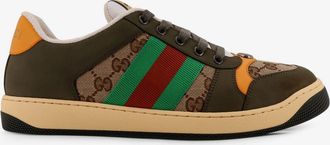 Gucci Screener low-top leather and GG Supreme fabric sneakers - GUCCI - gender_Man