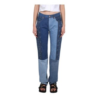 Marine Serre Damen, Jeans, Blau, LGr&ouml;&szlig;e