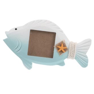 Cabilock Einzigartiger Bilderrahmen in Fischform 7 6 Cm Mediterraner Stil Nautische Dekoration Strand Zuhause Hochzeitsdekoration Dekoratives St&uuml;ck