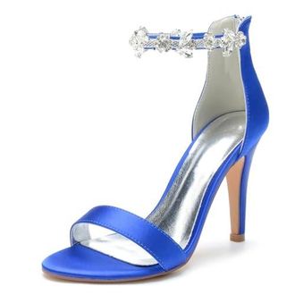 Generic Chaussures Mariage Sandales &Agrave; Talons Femmes Chaussures Soir&eacute;e Sexy &Eacute;l&eacute;gantes &Agrave; Talons Hauts Ouverts pour L&eacute;t&eacute; Mari&eacute;e Hauts10.5Cm,Bleu,36 EU