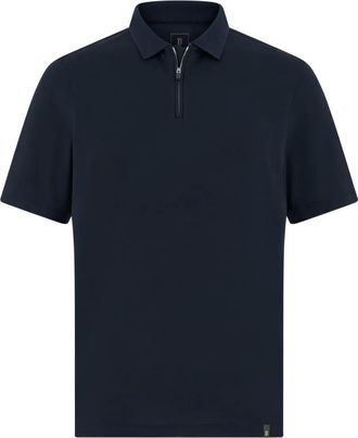 Boggi Milano piqu&eacute; zip polo shirt - Blau