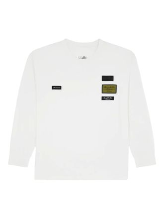 Maison Margiela t-shirt manches longues &agrave; patch - Blanc