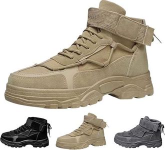 Generic Bottes de travail dhiver pour homme avec doublure en polaire chaude - Chaussures d&eacute;contract&eacute;es &agrave; lacets en cuir - L&eacute;g&egrave;res et confortables - Antid&eacute;rapa