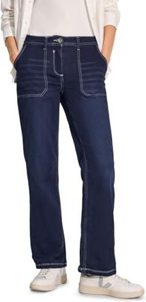 Cecil B378080 Jean Coupe Ample, Bleu foncé délavé, 31W x 30L Femmes, Dark Blue Wash, Womens
