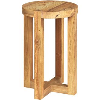 Rendez-Vous D&eacute;co Rendez-vous D&eacute;co - Tabouret rond en bois de teck recycl&eacute; H45,5 cm - no&eacute;