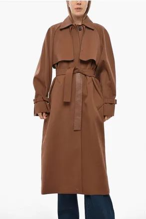 Max Mara ATELIER Wool Blend COSIMO Trench Coat with Flush Pockets size 38