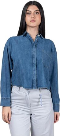 Seventy Femme, Blouses et Chemises, Bleu, Taille: 36 FR Chemise Courte en Jean
