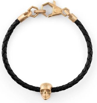 Philipp Plein Homme, Accessoires, Noir, Taille: ONE Size Leather Bracelet