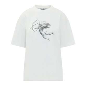 Fiorucci Femme, Tops, Blanc, Taille: 40 FR T-shirt graphique d&eacute;contract&eacute;