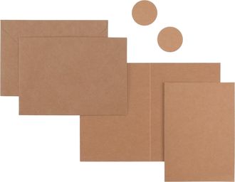 Florence Postkarten und Briefumschl&auml;ge Kraft - Braun - Postkarten Blanko Set - Klappkarten und Umschl&auml;ge zum Einladungskarten, Briefpapier, Basteln und Scrapbo