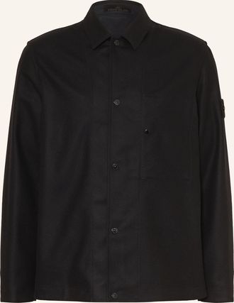 Stone Island Overjacket Ghost Aus Flanell schwarz