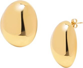 Nialaya Femme, Accessoires, Jaune, Taille: ONE Size Vintage Oval Stud Earrings