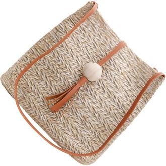 Yardwe Sac Paille Tress&eacute;e Pour Femme Sac Bandouli&egrave;re De Forme Seau Pochette Portable