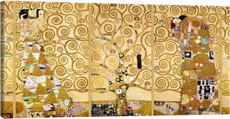 Posterlounge Der Lebensbaum (komplett) Leinwandbild von Gustav Klimt 100 x 50 cm Gelb Wandbilder Wanddeko