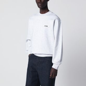 Jacquemus Hellgraues Sweatshirt mit Grosgrain-Logo