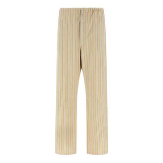 Maison Margiela Homme, Pantalons, Beige, Taille: XL Pantalon de Pyjama en Coton Ray&eacute;