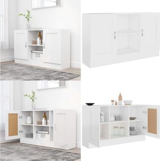 vidaXL Vidaxl - Buffet Blanc 120x30,5x70 cm Bois dingénierie - Buffet Blanc - Meuble Rangement - Armoire Entrée - Commode - Mobilier Salon - Home & Living