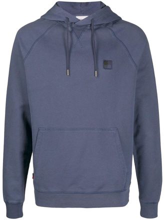 Woolrich sweat &agrave; capuche &agrave; patch logo - Bleu