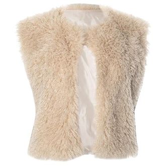 Generic Gilet Sans Manche Femme Gilet Femme D&eacute;contract&eacute; Quotidien Ville Polaire Court Ouvert - Veste Automne-Hiver Pour Superposition Rapide