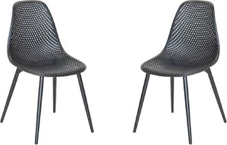 M&S Collection Lot de 2 chaises exterieur en résine tressée Noir 46x53x85 cm