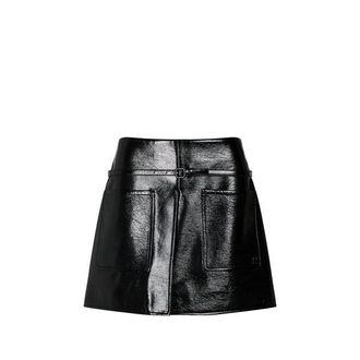 Courr&egrave;ges Mini jupe en coton m&eacute;lang&eacute;