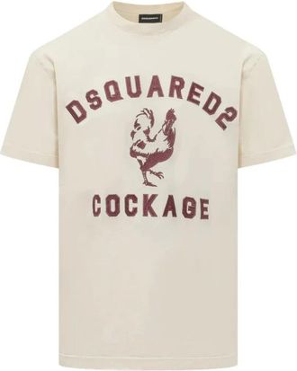 Dsquared2 Homme, Tops, Beige, Taille: XL Cool Fit T-Shirt