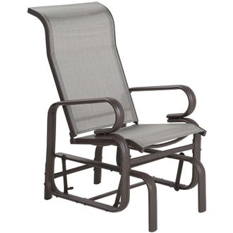 Beliani Chaise Fauteuil &agrave; Bascule en Aluminium et Textile Marron Confortable Durable et &Eacute;l&eacute;gante pour Salon Jardin ou Terrasse au Style Moderne Beliani