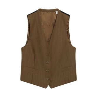 Burberry Woll-Mohair-Weste - - Suits - Damen - Braun - 2XS