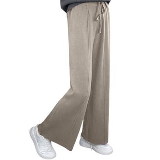 Generic Pantalon Flare Femme Taille Carotte Toile Survetement Fuseau Ecossais Argent&eacute; Moulant Japonais Girlfriend Pull Fantaisie Salle Charpentier Beau Fond L