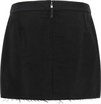 Rick Owens Womens Black Ramie Long Skirt