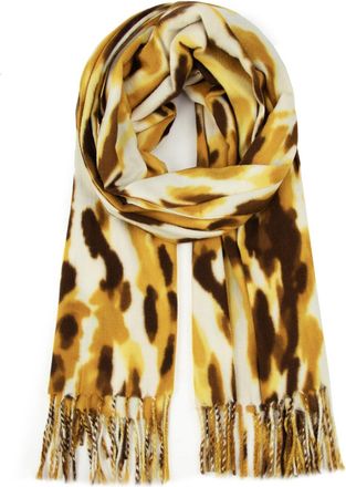 Glamexx24 Damen XXL Schal Kuscheliger warmer Leoparden Muster 3 farbiger Fransen Poncho Schal Oversized Deckenschal