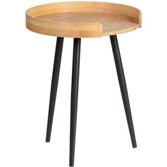 WENKO table basse loft, bambou, ronde