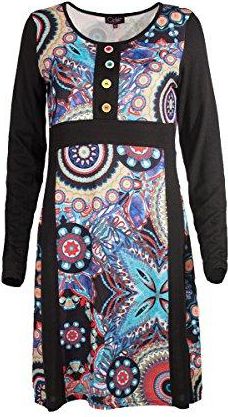 Coline Robe Courte Punchy &agrave; Manches Longues - Couleur : Noir- Taille : M