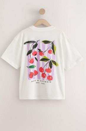 Next T-Shirt Oversized Fit T-Shirt mit Grafik, Cherry (1-tlg)