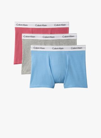 Calvin Klein Lot de 3 boxers en coton m&eacute;lang&eacute;