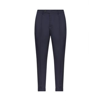 D4.0 Anzughose mit Falten - - Trousers - Herren - Blau - XL