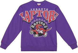 Mitchell & Ness NBA Sweat-shirt en polaire tendance pour homme, femme, enfant, unisexe, printemps, &eacute;t&eacute;, automne, hiver, 100 % coton, Toronto Raptors, L