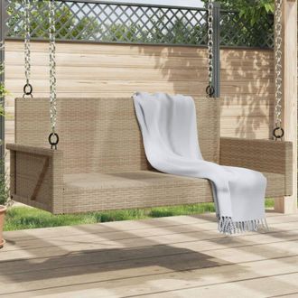 vidaXL Balancelle beige 119x56x48 cm r&eacute;sine tress&eacute;e vidaXL